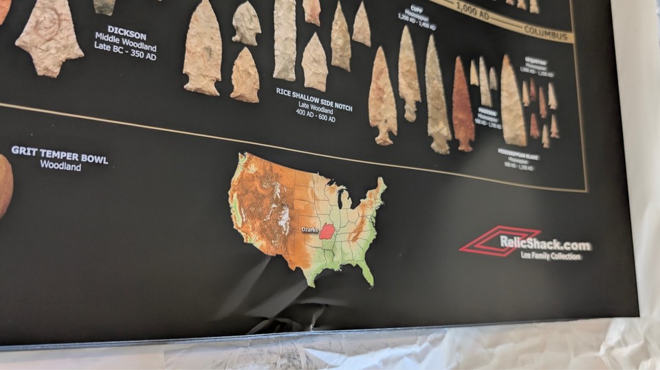 2 - IMPERFECT - Arrowhead Timeline Poster - "14,000 Years in the Ozarks ...