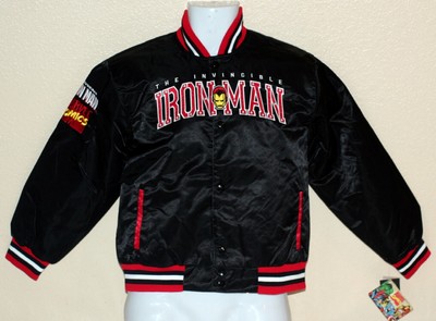 INVINCIBLE IRON MAN Marvel Comics Kids XL 11-20 YOUTH VARSITY LETTERMAN ...