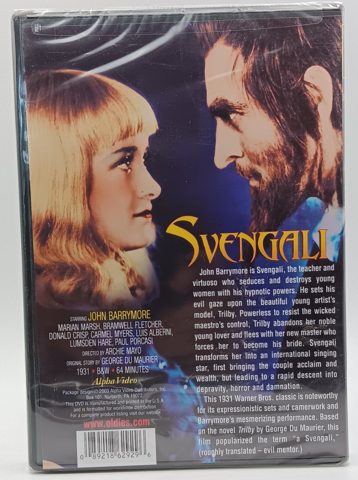 Svengali (DVD, 1931) John Barrymore Classic Movie 2003 DVD Printing ...