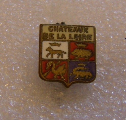 BROCHE ANCIENNE BLASON COAT OF ARMS CHATEAUX DE LA LOIRE ARMOIRIE ...