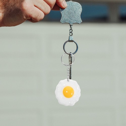 5 Pcs Fried Egg Keychain Resin Stainless Steel for Car Keys | eBay