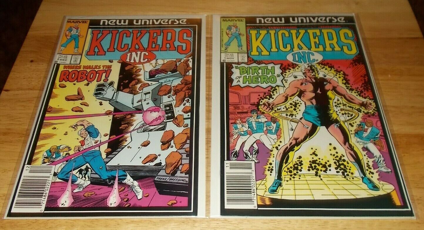 KICKERS INC. # 1 & 2 FINE- MARVEL COMICS 1986 NEW UNIVERSE | eBay