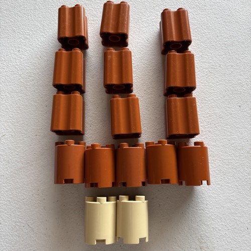 16 Duplo Brown Indented & Round 31061 Tree Stump Trunk Brick Stem Base ...