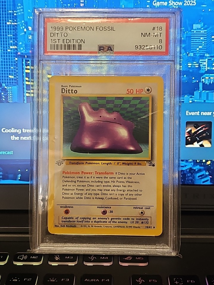 1999 Pokémon TCG Fossil 1st Edition Ditto Non-Holo Card PSA 8 | eBay