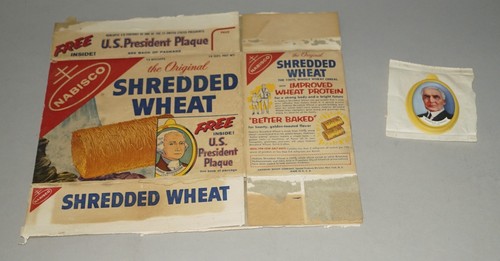 1950S NABISCO CEREAL BOX U.S. PRESIDENT PLAQUE PREMIUM OFFER & HARDING ...