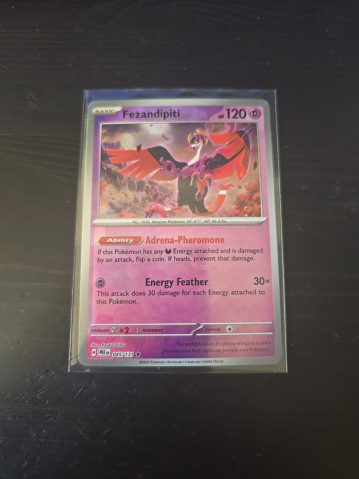 Pokemon Prismatic Evolutions - FEZANDIPITI - POKE BALL REVERSE HOLO 045 ...