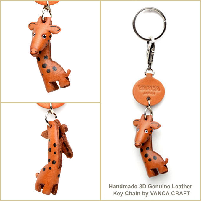Giraffe Handmade 3D Leather Animals Keychain/Charm *VANCA* Made in ...