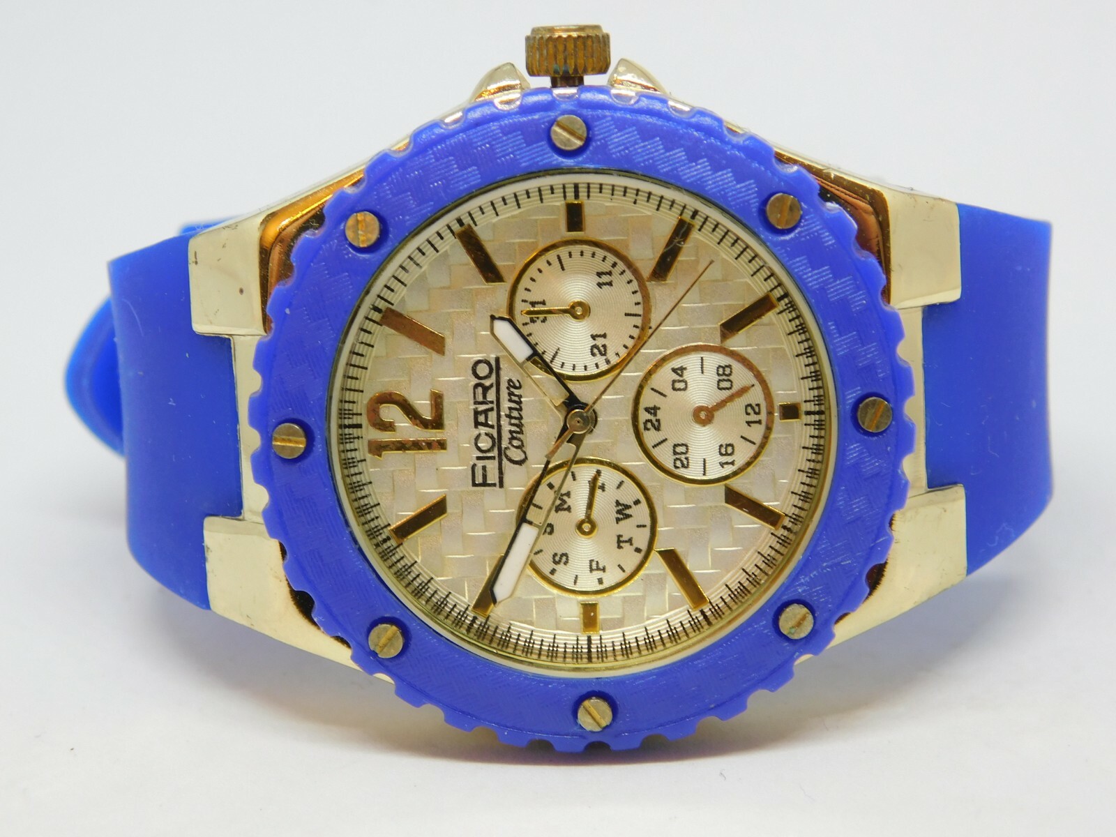 Figaro Couture 6807 Blue Tone Quartz Analog Women's Watch New Battery ...