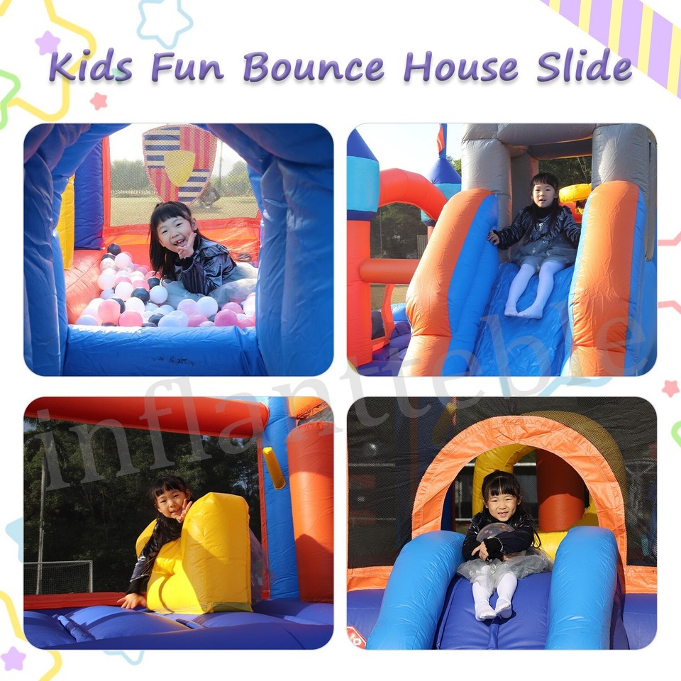 Commercial Giant PVC 5-In-1 Inflatable Bounce House Dual Slides Sports ...
