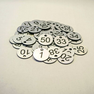 50x2.5cm Laser Engraved Number Discs, Table, Tags, Locker, Pub ...