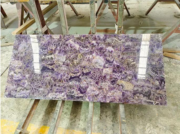 Natural Luxury Stone Marble Quartz Amethyst Worktop Purple Countertop ...