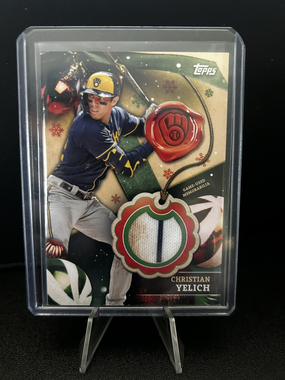 2024 Topps Holiday - Christian Yelich #RC-CY Game Used Relic - Dirty ...