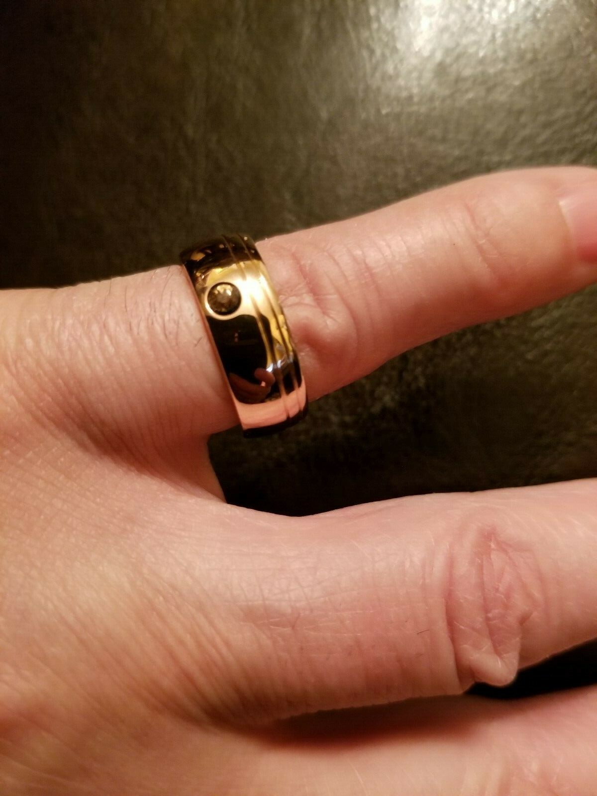 MARCEL DRUCKER CREATED GARNET HEAVY POLISHED PLATED TITANIUM UNISEX ...