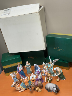 LENOX RENAISSANCE NATIVITY THE HOLY FAMILY 16 PC TOTAL ALL WITH BOX ...