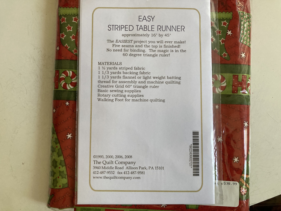 Easy Striped Table Runner Quilt Kit 16" x 45" ~ Christmas | eBay
