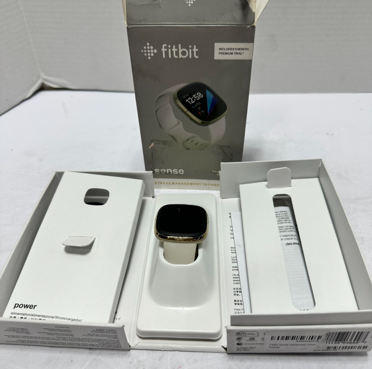 Fitbit Sense Health & Fitness Advanced Smartwatch White Gold GPS ECG ...
