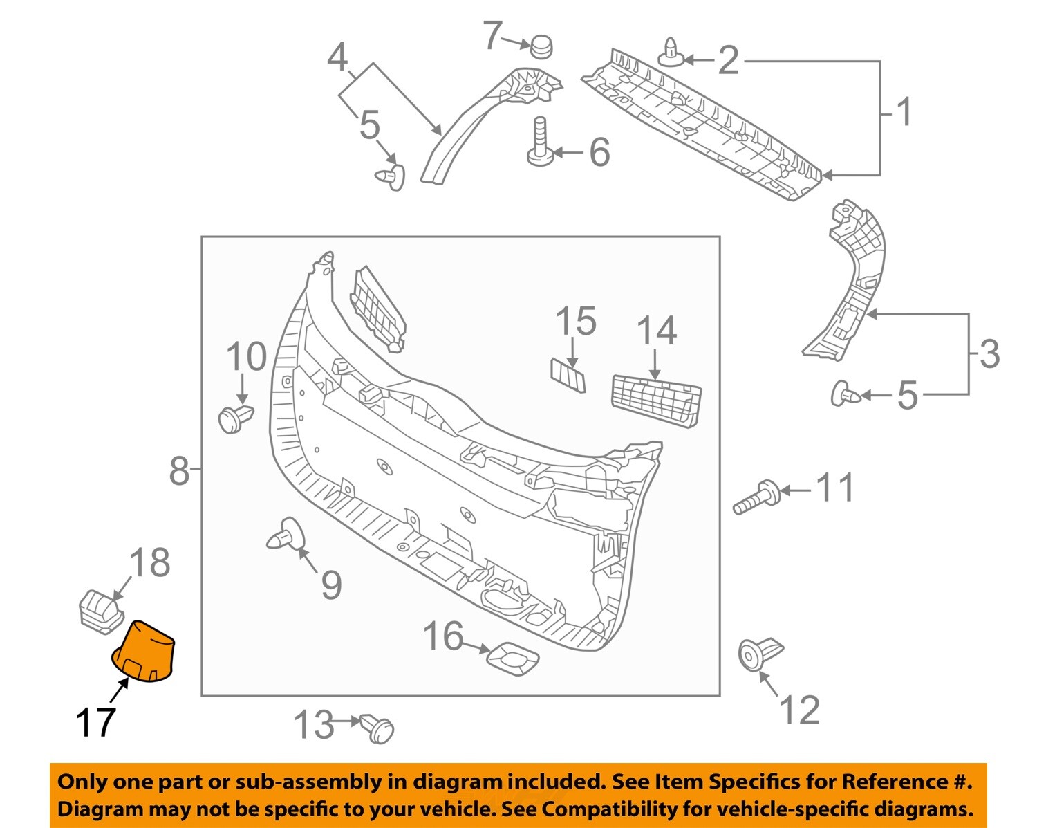HYUNDAI OEM 16-21 Tucson Lift Gate Interior Trim-Pull Handle ...