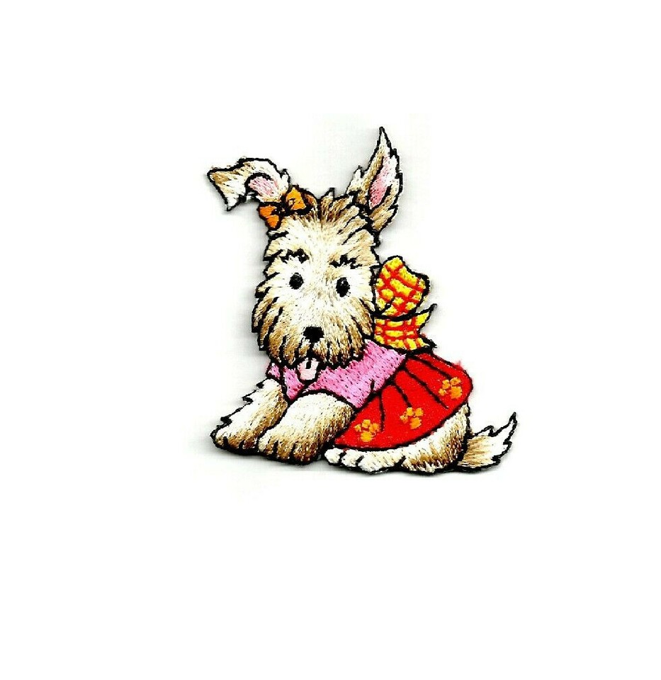 Dog - Terrier - Puppy - Pet - Embroidered Iron On Applique Patch | eBay