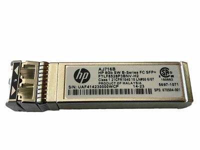 1x HP Genuine AJ716B 8Gb/s SW B-Series FC SFP+ FTLF8528P3BNV-H2 ...