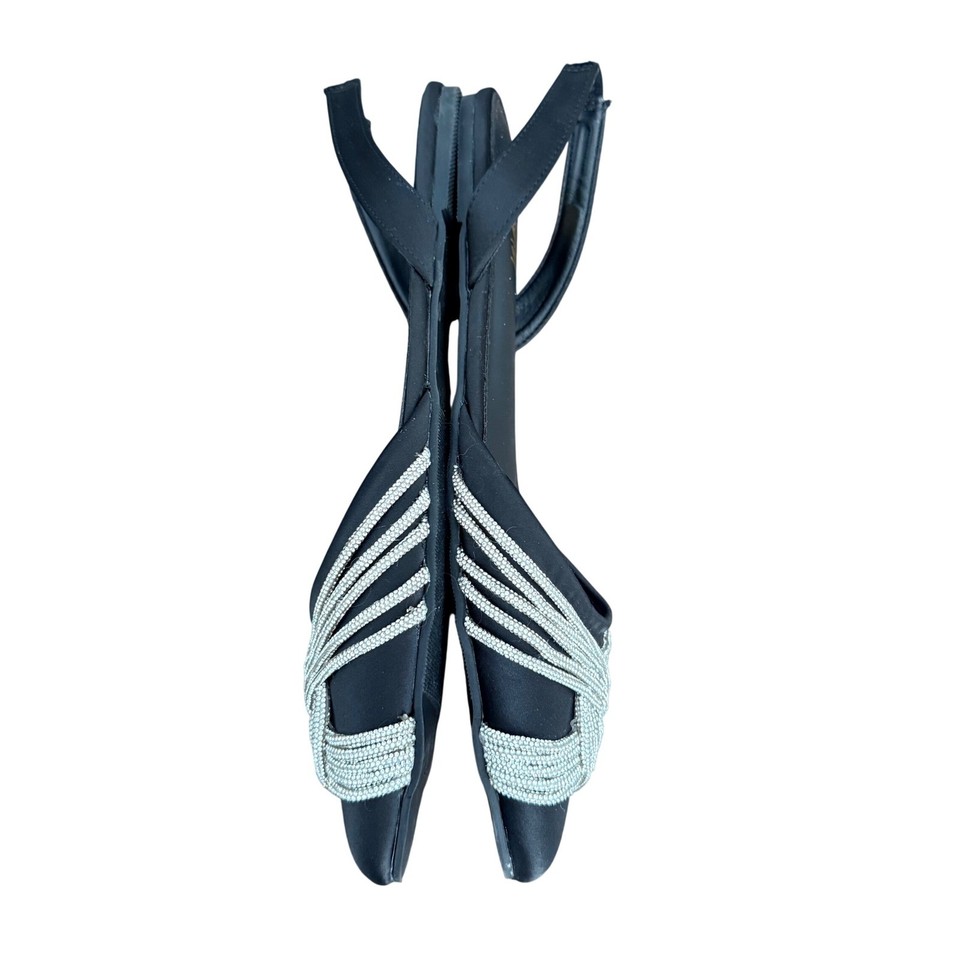 Liliana Women Black Pointed Toe Slingback Embellished Evening Shoes ...