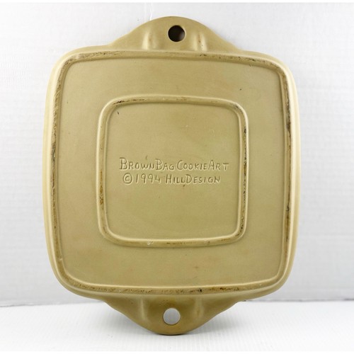 Brown Bag Cookie Art Mold Shortbread 8” Square Christmas Santa Snowman ...