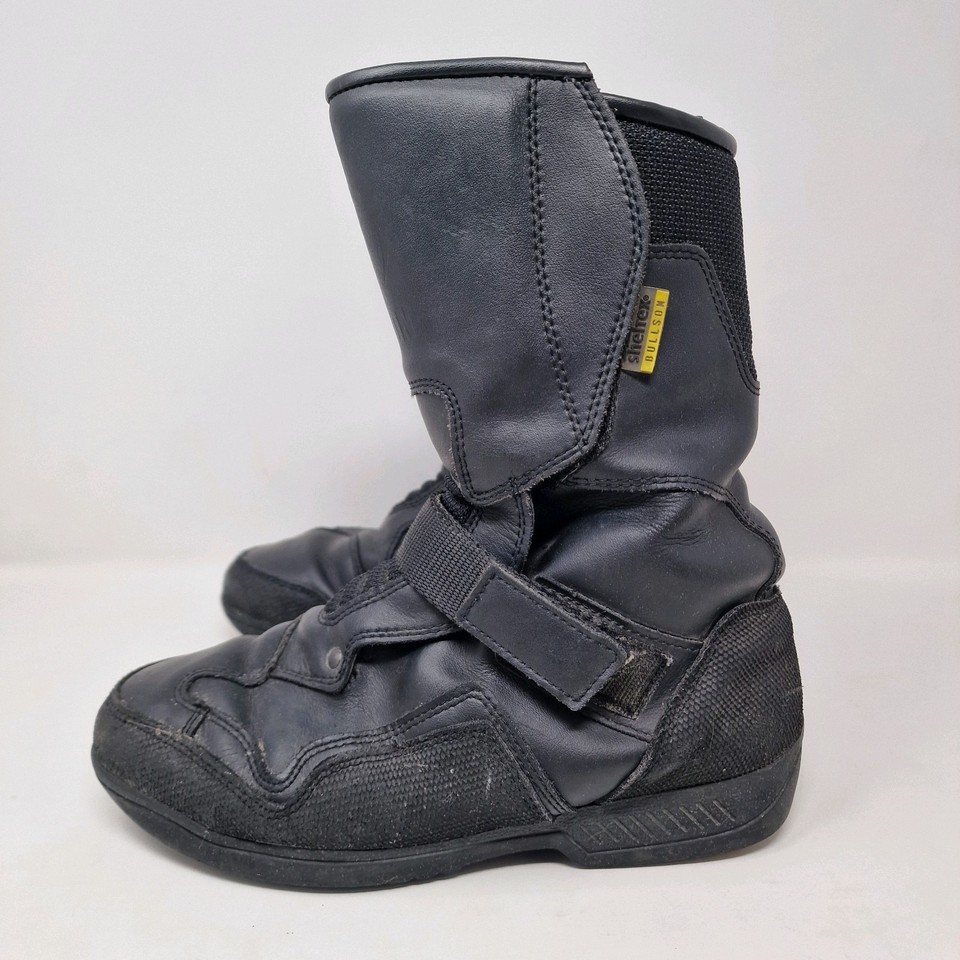 Sheltex Bullson Motorcycle Boots UK 5 EU 38 Black Leather Waterproof ...
