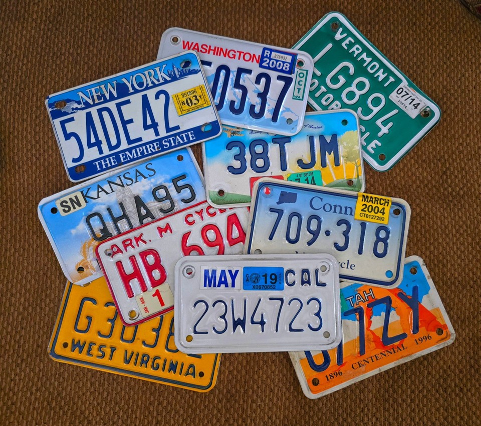 REAL 50 USA STATES MOTORCYCLE LICENSE PLATES GREAT CONDITION & PRICE MC ...