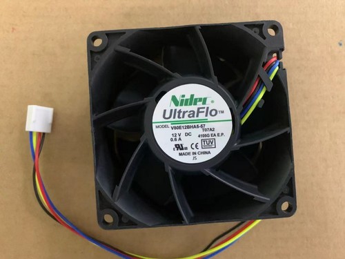 Nidec UltraFlo V80E12BHA5-57 12VDC 0.6A 80x80x38mm 4-Pin PWM Connector ...