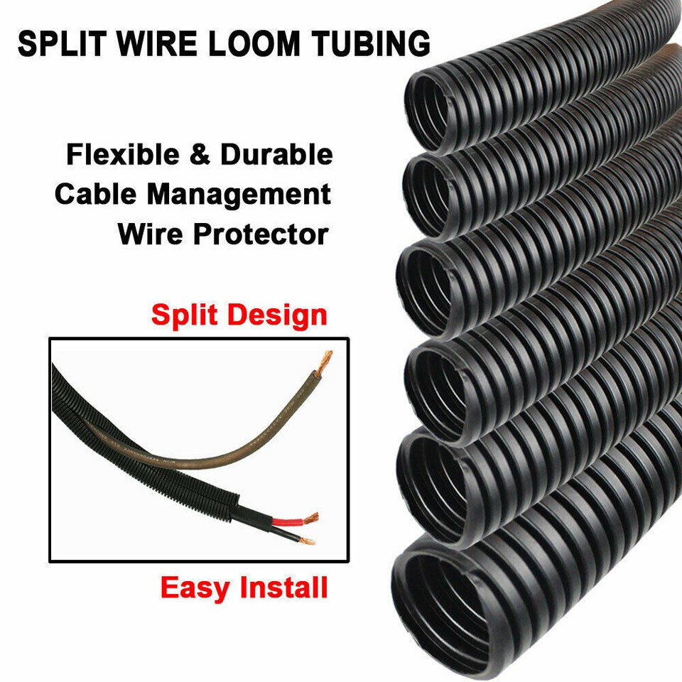 Split Wire Loom Conduit Polyethylene Tubing Sleeve Cable Harness Tube ...