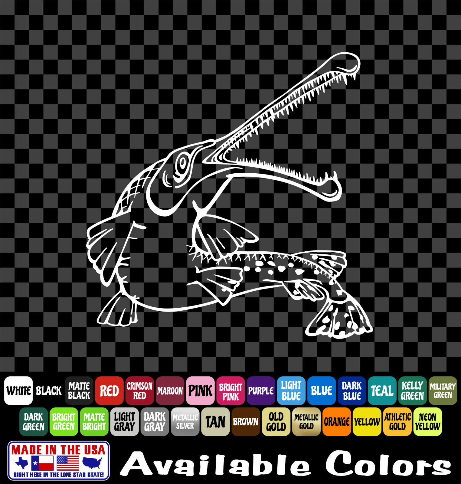 Bowfishing Sticker Longnose Gar Needlenose Fishing Bow Fish Vinyl Boat ...