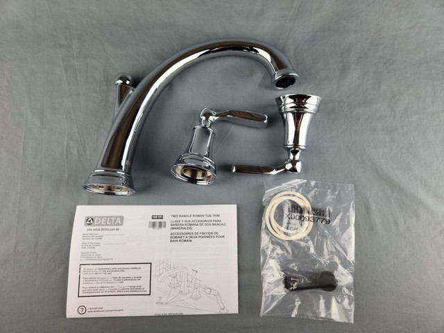 Delta T2732 Woodhurst Widespread Deck Mounted Roman Tub Filler - Chrome ...
