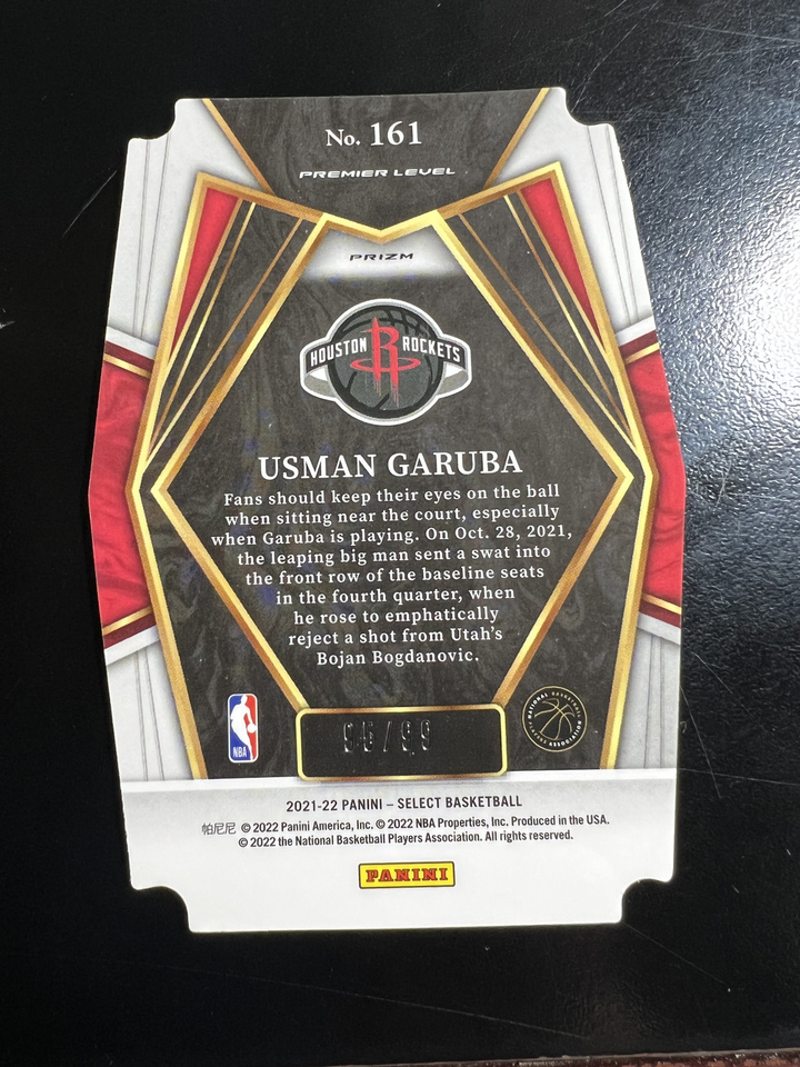 2021-22 Panini Select - Premier Level Purple Prizm Die-Cut #161 Usman ...