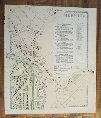 Antique Colored MAP - BERWICK VILLAGE, MAINE - / Atlas York County, ME ...