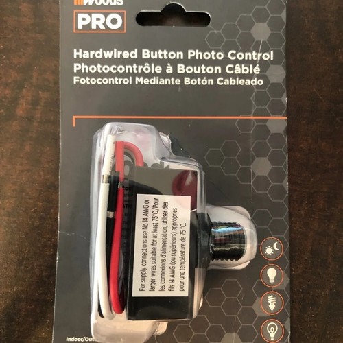 New Woods Pro Hardwired Button Photo Control Indoor/Outdoor day/night ...