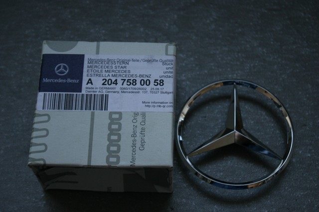 Genuine Matte Black Mercedes-Benz Logo Rear Trunk Emblem Badge OEM ...