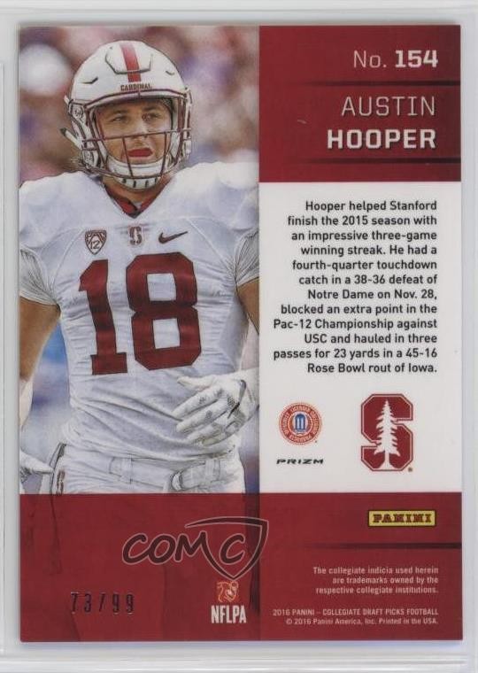 2016 Prizm Collegiate Draft Picks Purple Flash /99 Austin Hooper #154 ...