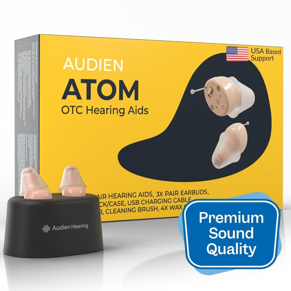 Audien ATOM Rechargeable Hearing Amplifier to Aid and Assist Hearing, Premium Co | eBay