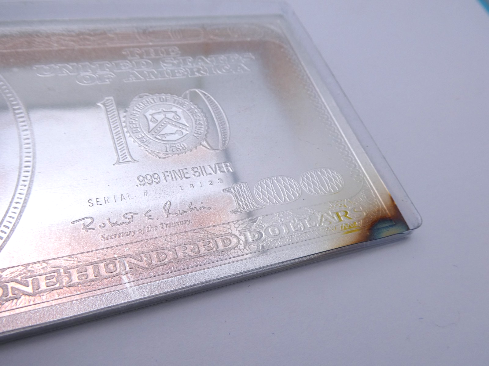 American Historic Society 2000 Proof $100 Bill, 4 Troy oz of .999 ...