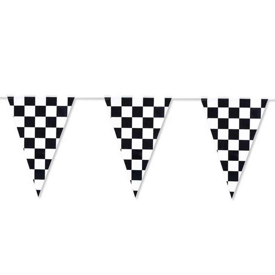 30Meter Black White Checkered Racing Bunting Garland Banner Pennant ...