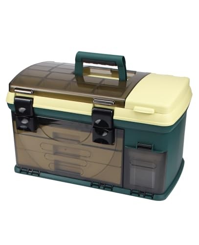 Extra Large Tackle Box with Drawers, Big Fishing Box Organizers Yellow ...