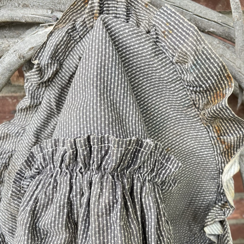 ANTIQUE CALICO HAND SEWN EARLY PRIMITIVE PRAIRIE BONNET KENTUCKY LOG ...