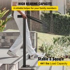 2-Step Handrail Single Post Handrail Round Metal Handrail for Stairs ...