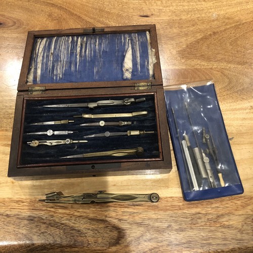 16 Piece Antique Technical Drawing/Mapping Instruments in Wooden Box | eBay