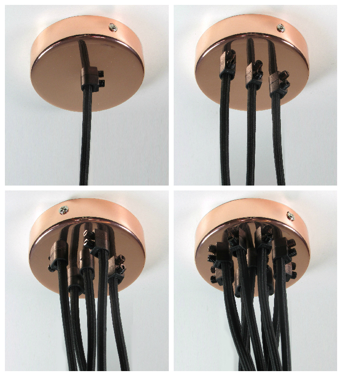 MULTI POINT DROP OUTLET PENDANT CEILING ROSE WITH CORD GRIPS | Copper ...
