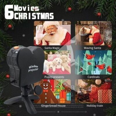 Christmas Santa Window Projector Festival Movies Display LED Lamp Light ...