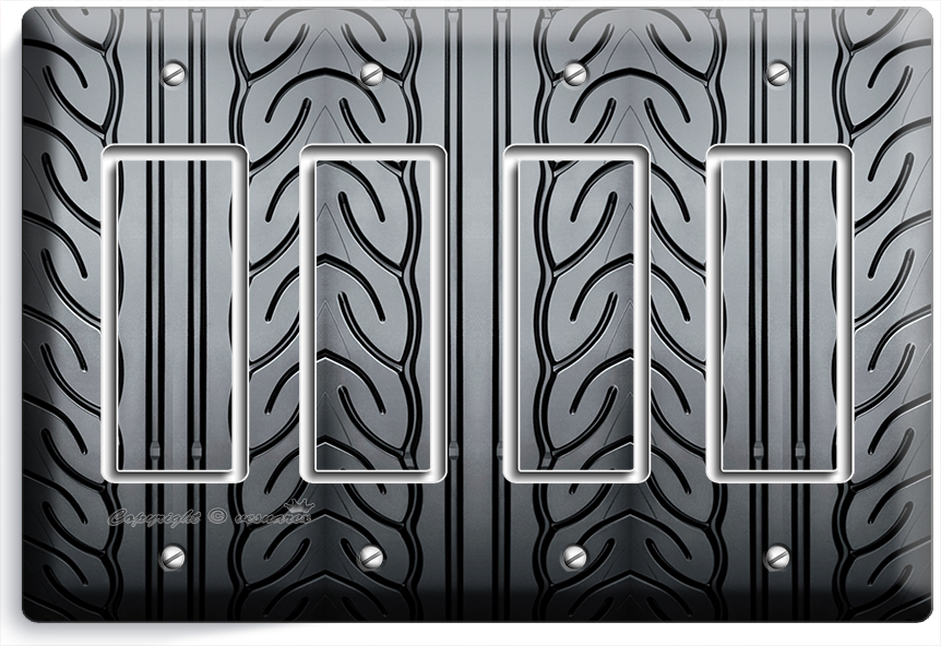 RACING CAR TRUCK TIRE LOOK LIGHT SWITCH OUTLET WALL PLATES MAN CAVE ...