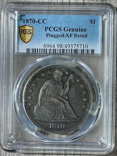 1870 CC Seated Liberty Silver Dollar, PCGS Extra Fine, Low Mintage Key ...