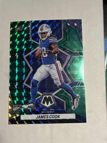 2022 Panini Mosaic NFL Debut Green Prizm James Cook #285 RC Rookie Card ...