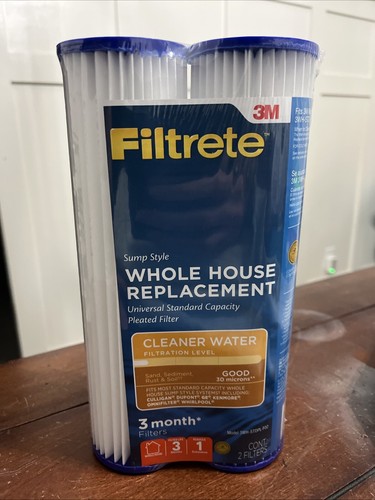 Double Pack 3M Filtrete 3WH-STDPL-F02 Whole House Water Fileter ...