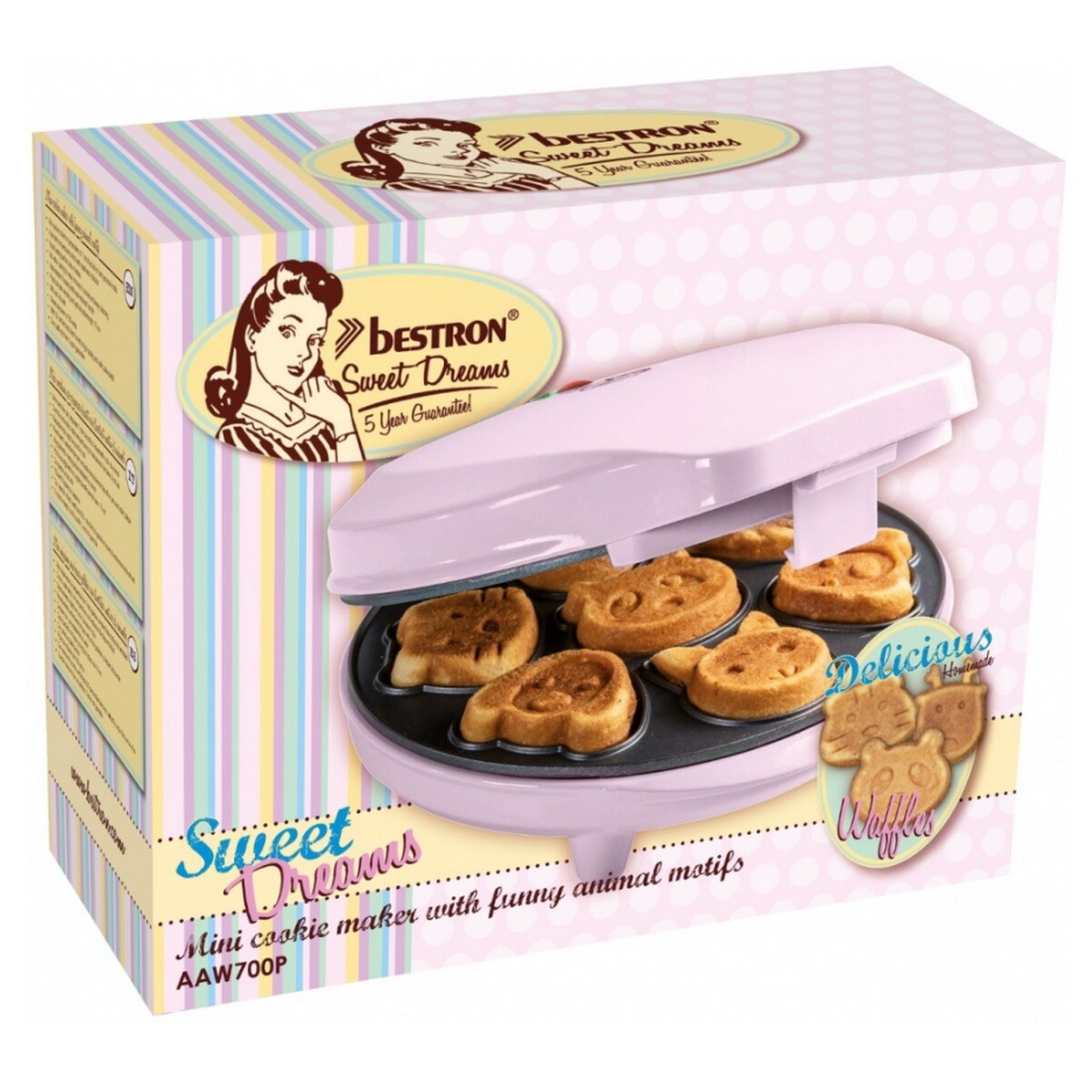 bestron gaufrier forme de 7 animaux 700w rose AAW700P | eBay